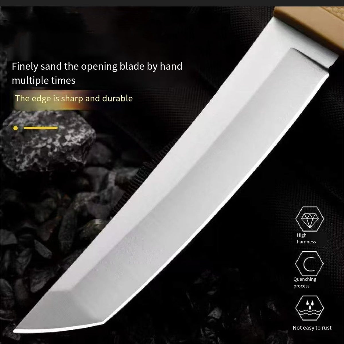13" Japanese Fixed Blade Camping Knives with Sheath, Stainless Steel ...