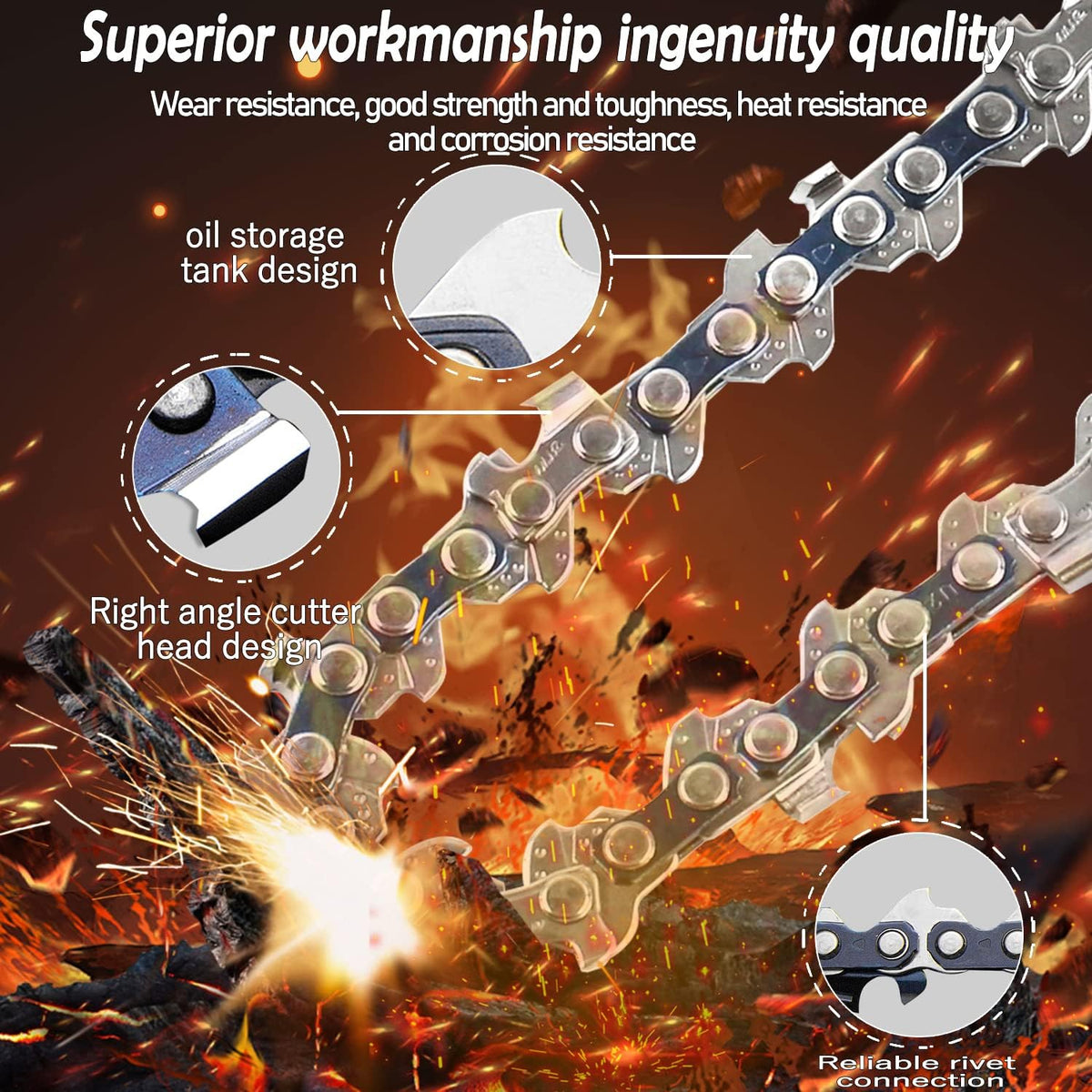 4 Inch 6 Inch Mini Chainsaw Chain, Replacement Chains for Cordless ...