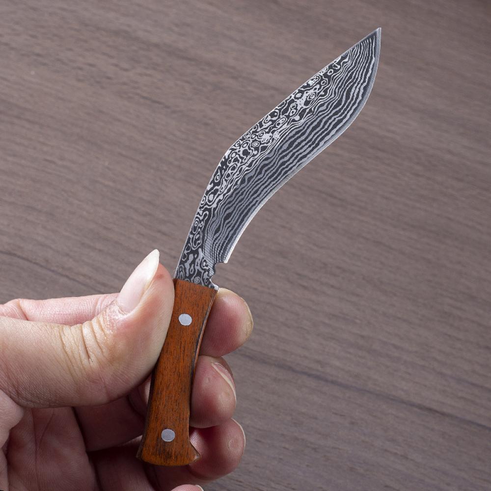 2.9" Blade Mini Hunting Knife with Leather Sheath- Full Tang Handle ...