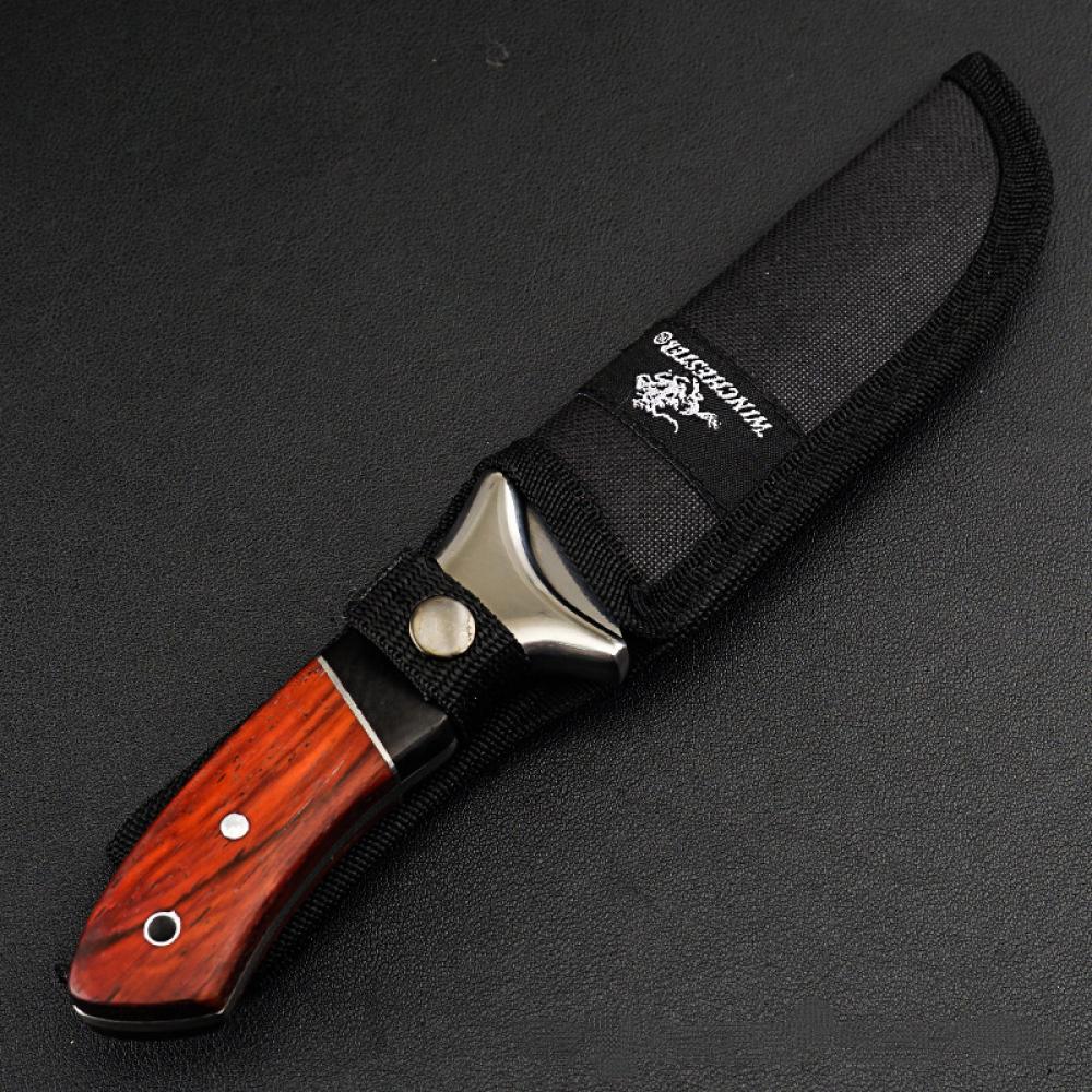 Fixed Blade Hunting Knife, 3.7-Inch Fixed Hook Blade with Notch, Full ...